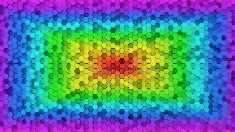 Random Elevated Hexagon Columns Background Stock Illustration ...