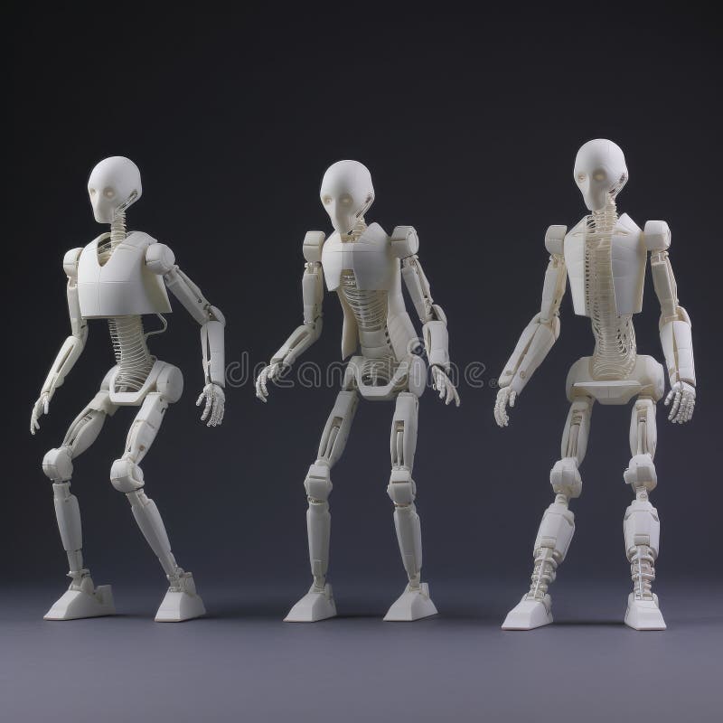 Random Figures Humanoid No Legs Different Posses on Black Background ...