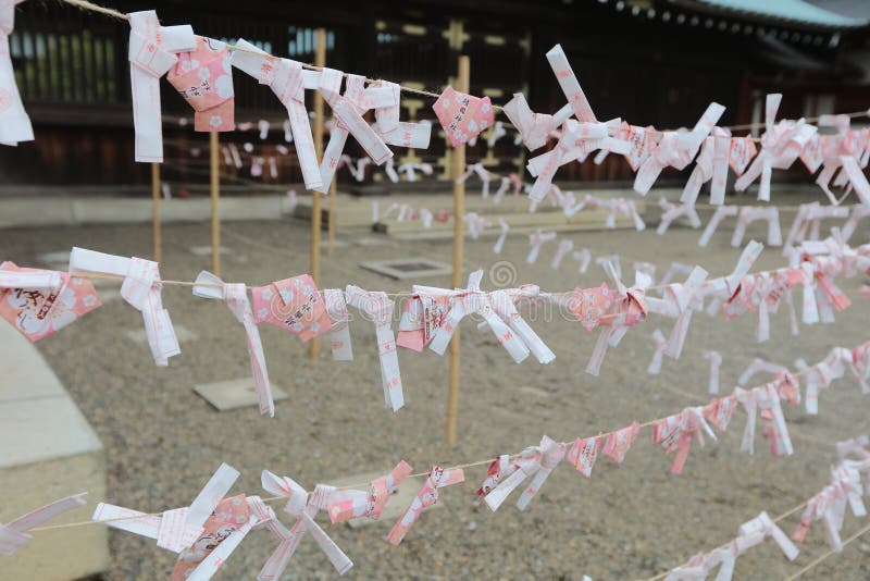 The Random Fortune Papers in Shrines at Japan Stock Image - Image of ...