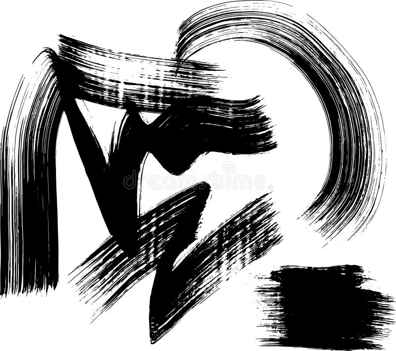 Random Free Hand Abstract Brush Hand Drawing. Vector Illustration Stock ...