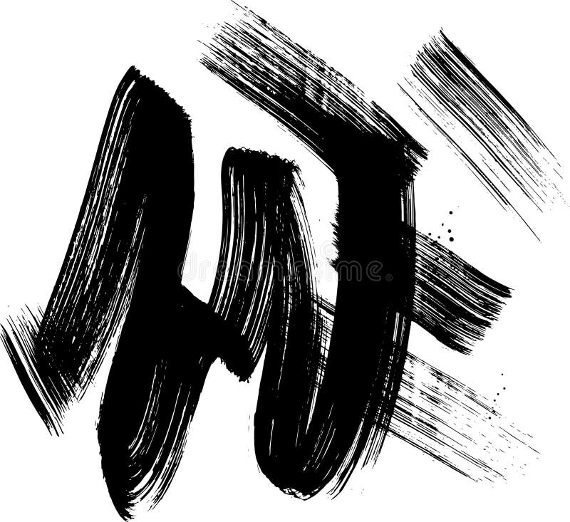 Random Free Hand Abstract Brush Hand Drawing. Vector Illustration Stock ...