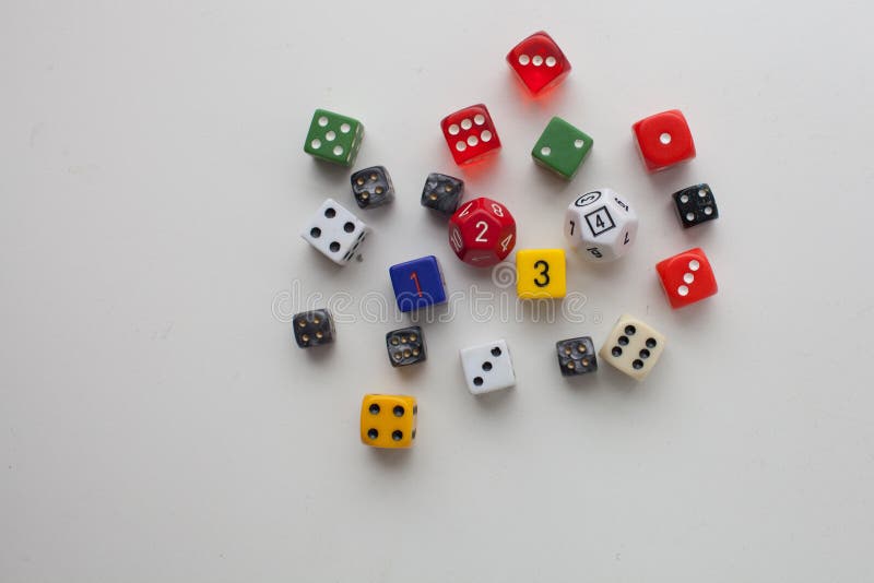 Random Game Of Dice Roll Colorful Dice Stock Photo - Image of numbers ...