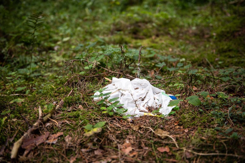 Random Garbage Junk Items Left in Nature Trails after Tourists Stock ...