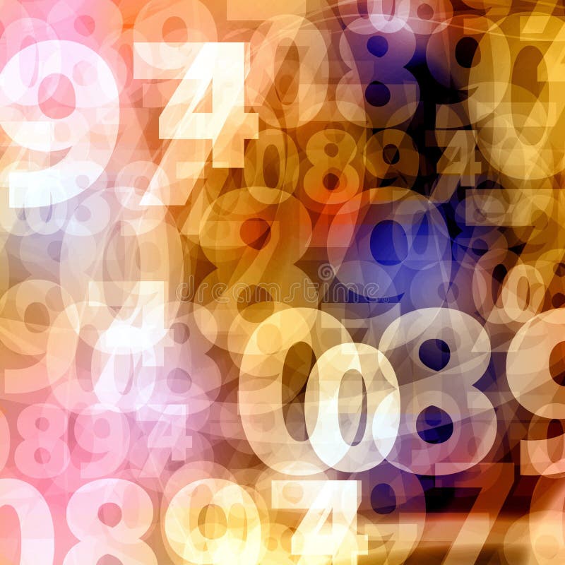 Random Gold Yellow Numbers Background Stock Illustration - Illustration ...