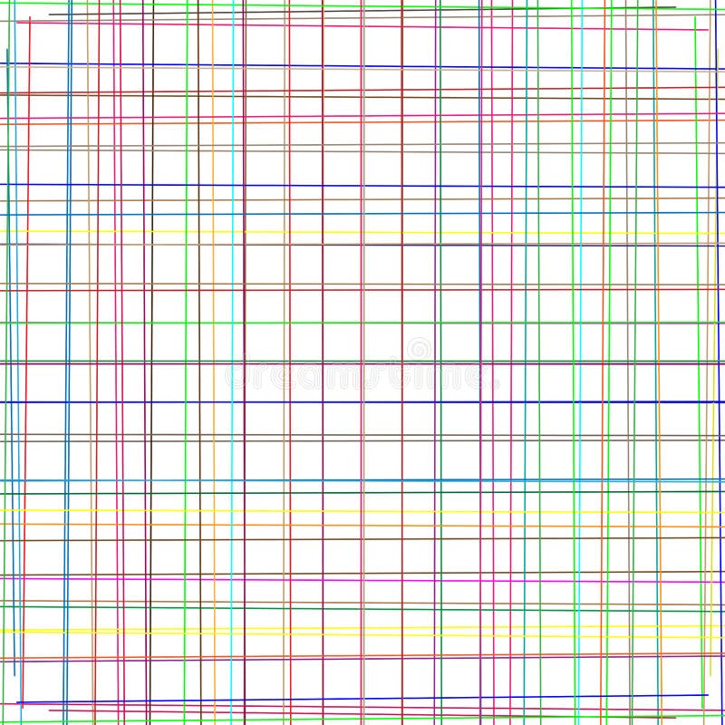 Random Grid, Mesh of Colorful Lines. Asymmetric Pattern of Intersecting ...