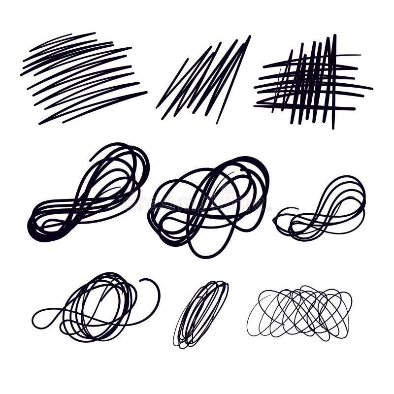 Random Hand Drawn Scribble Doodle Symbols Vector Random Hand Drawn ...