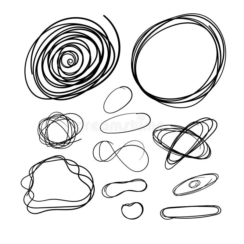 Random Hand Drawn Scribble Doodle Symbols Vector Random Hand Drawn ...