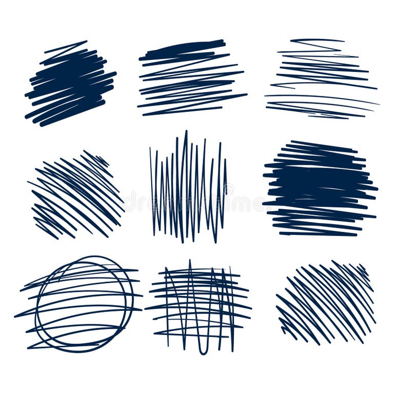 Random Hand Drawn Scribbles Set Vector Scribble Pen Drawing Doodles ...