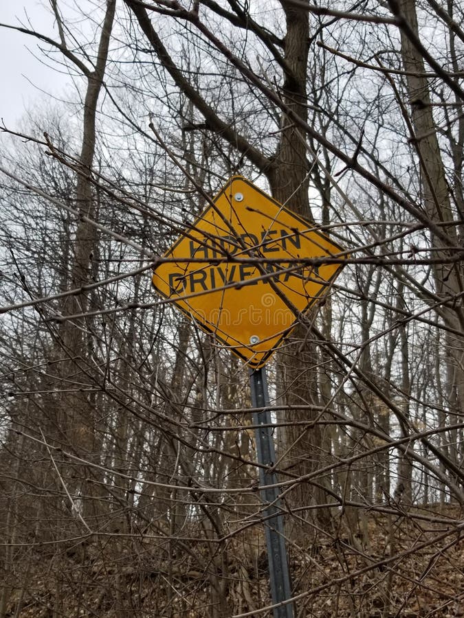 Hidden Driveway Sign stock image. Image of hidden, sign - 6515633