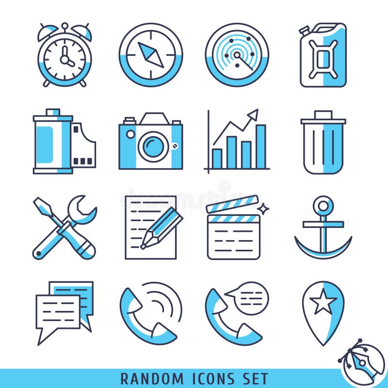 Random icons stock vector. Illustration of vacations - 22040476