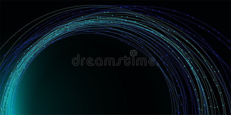 Chaotic Interweaving of Lines and Dots on a Black Background ...