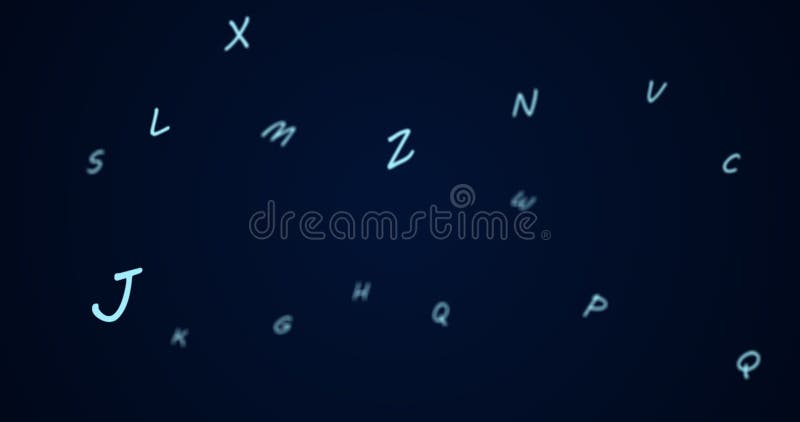 Random Letters in the Alphabet Floating Forward in a Vast Empty Space ...