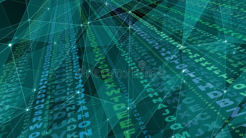 Random Letters Connected in Abstract Shapes Typographic Chaos of Lines ...