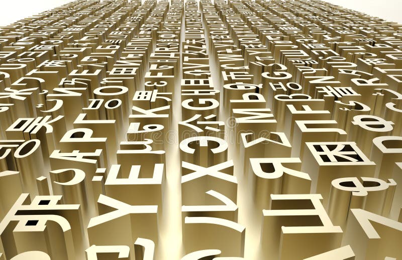 Random Letters from Many Languages Stock Illustration - Illustration of ...