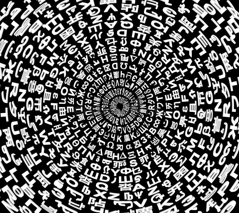 Random Letters from Many Languages Stock Illustration - Illustration of ...