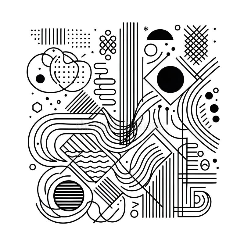 Random Line Artwork Visual Abstract Illustration Simple Stock ...