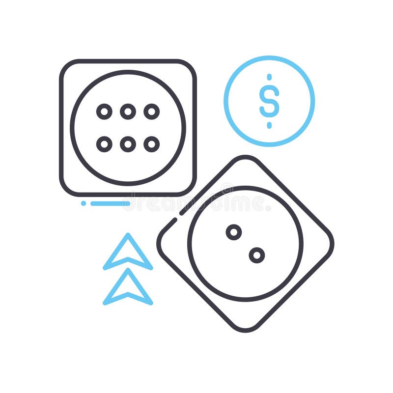 Random Line Icon, Outline Symbol, Vector Illustration, Concept Sign ...