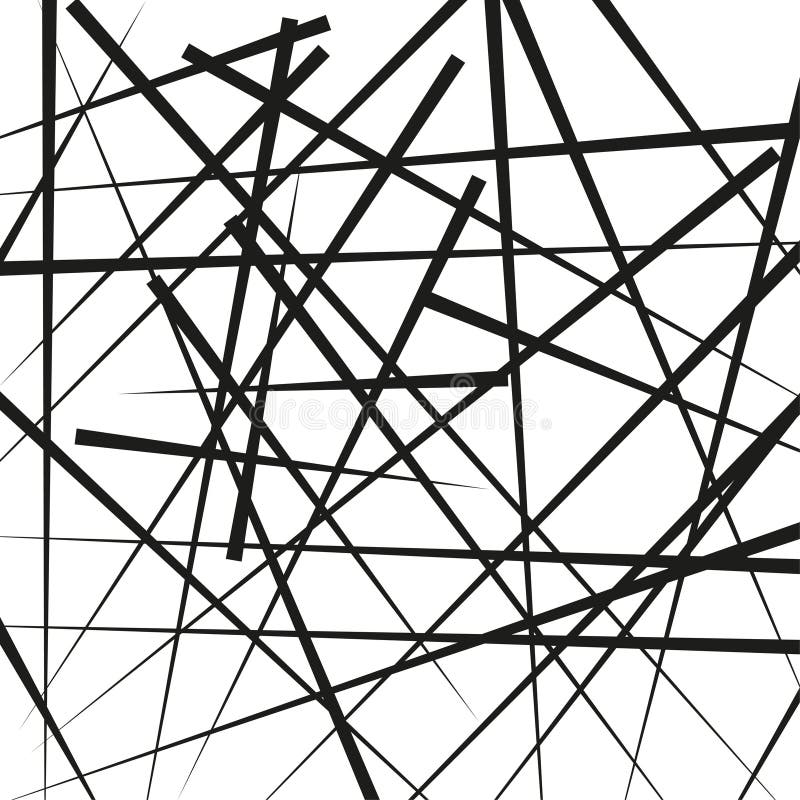 Random Line Structure. Abstract Web Shape. Chaotic Stroke Mesh. Vector ...