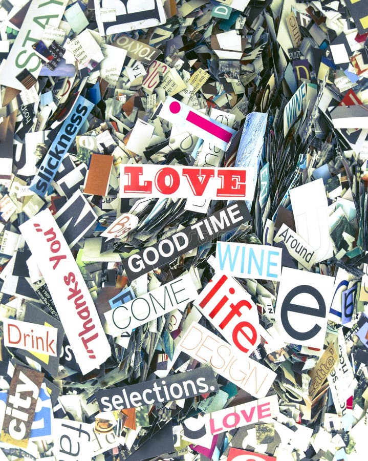 Random Magazine Words and Letters Stock Image - Image of design ...