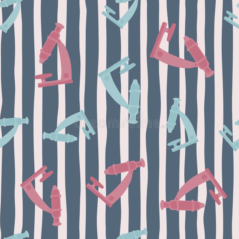 Random Microscope Shapes Seamless Hand Drawn Pattern. Science Lab Pink ...