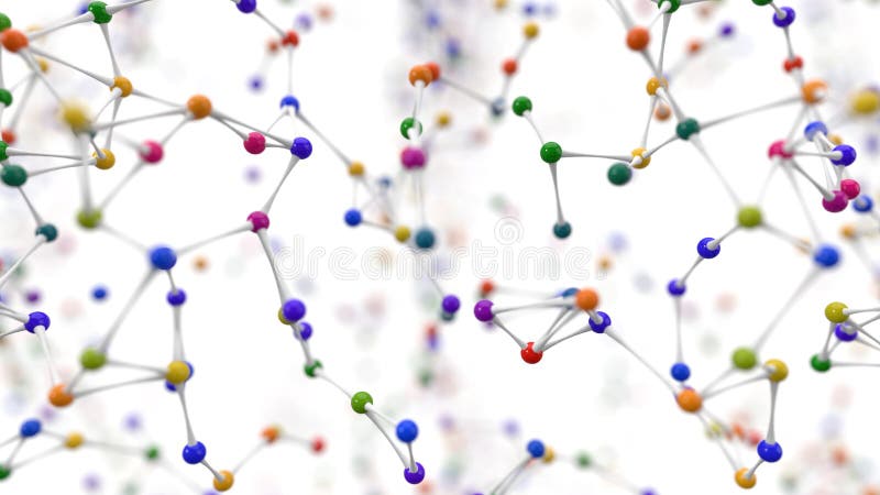 Random Molecule Models on White Background. Stock Illustration ...
