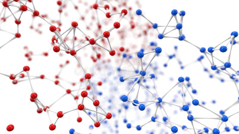 Random Molecule Models on White Background. Stock Illustration ...