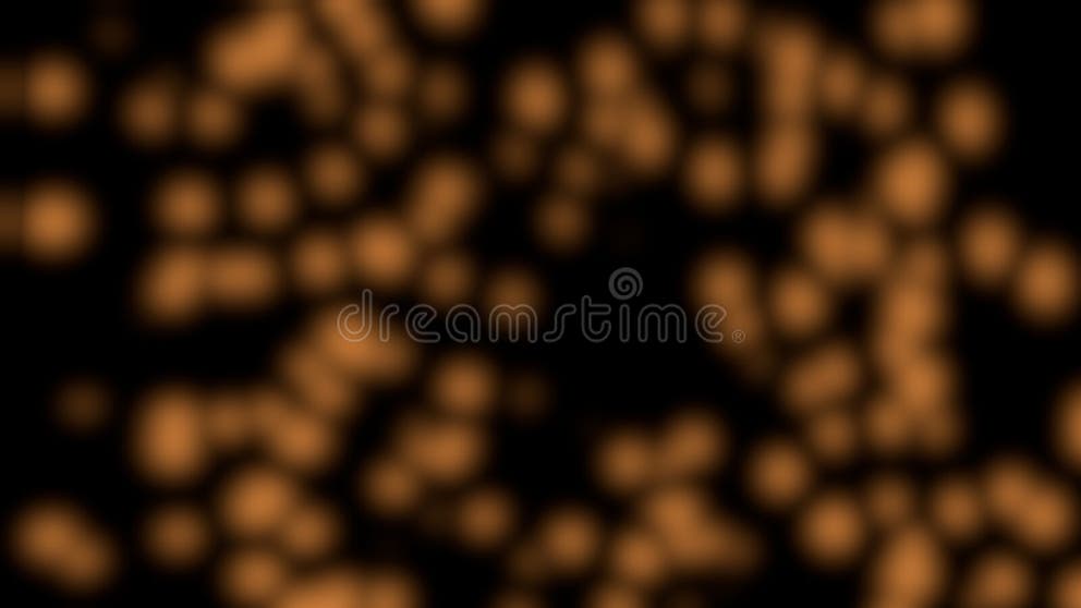 Random Motion of Particles of Orange Particles in Bokeh Over Black ...