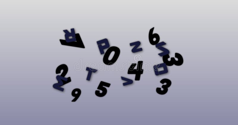 Random Numbers and Alphabets Moving and Changing Against Grey ...