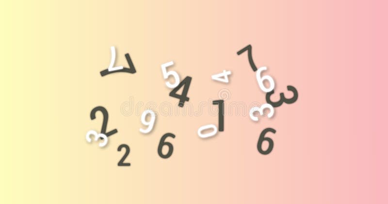 Random Numbers and Alphabets Moving and Changing Against Orange and ...