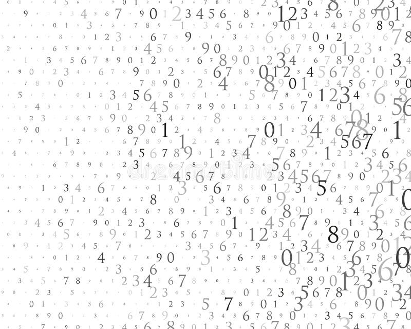 Random Numbers 0 And 9 Background In A Matrix Style Binary Code Pattern With Digits On Screen