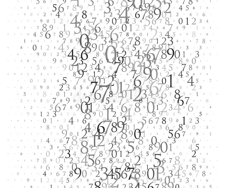 Random Numbers 0 and 9. Background in a Matrix Style. Binary Code Pattern with Digits on Screen ...