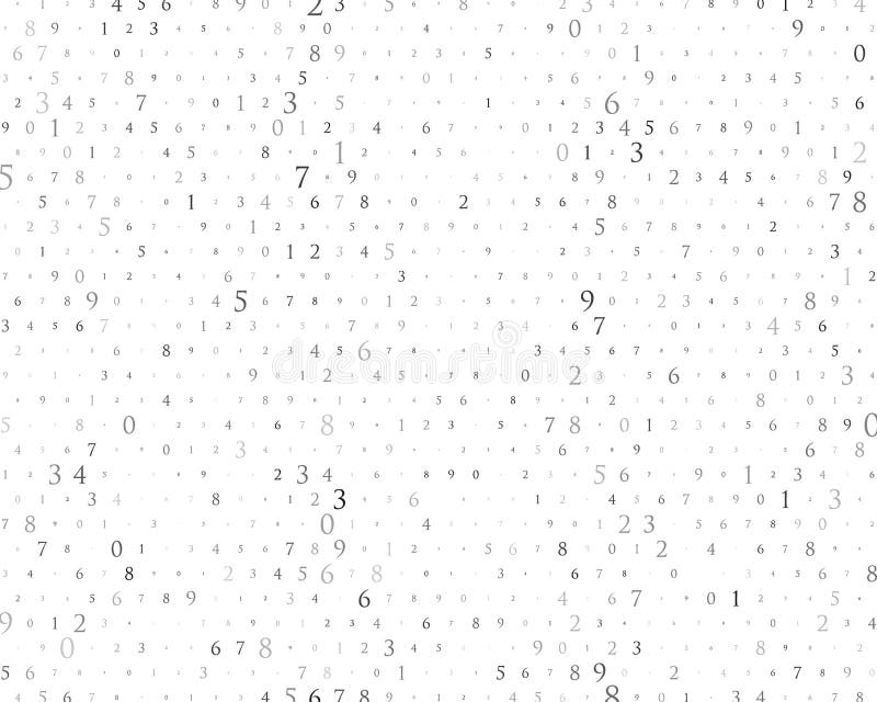 Random Numbers 0 And 9 Background In A Matrix Style Binary Code Pattern With Digits On Screen