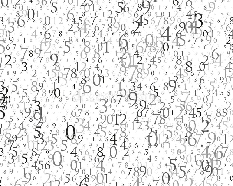 Random Numbers 0 And 9 Background In A Matrix Style Binary Code Pattern With Digits On Screen