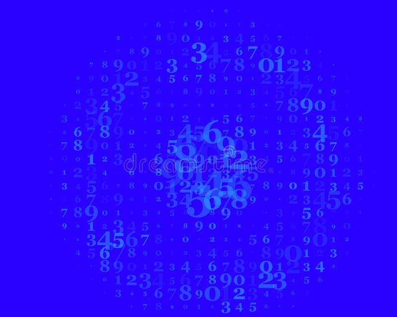 Random Numbers 0 And 9 Background In A Matrix Style Binary Code Pattern With Digits On Screen