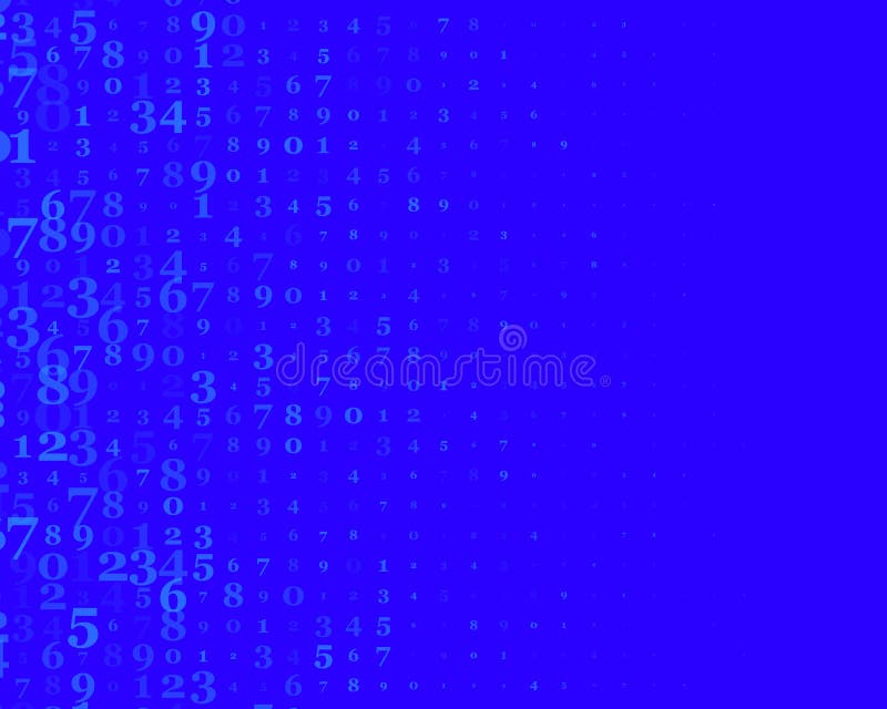 Random Numbers 0 And 9 Background In A Matrix Style Binary Code Pattern With Digits On Screen