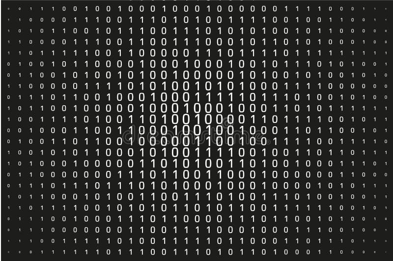 Random Numbers 0 And 1 Background In A Matrix Style Binary Code Pattern With Digits On Screen