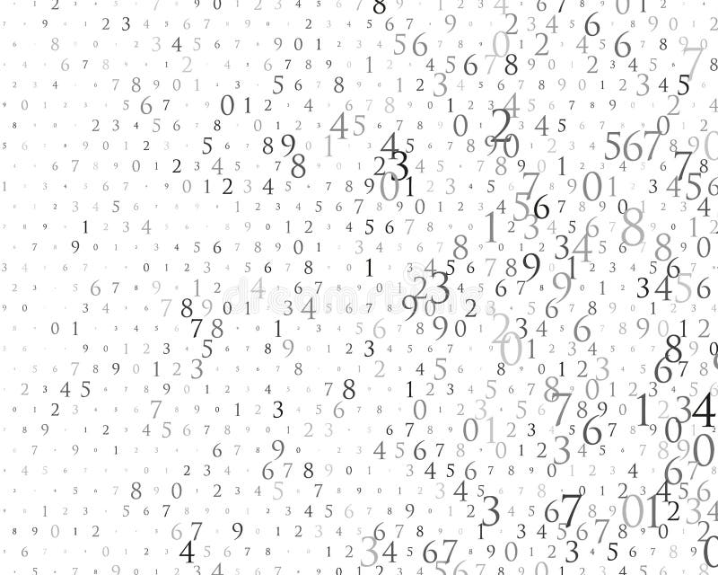 Random Numbers 0 And 9 Background In A Matrix Style Binary Code Pattern With Digits On Screen