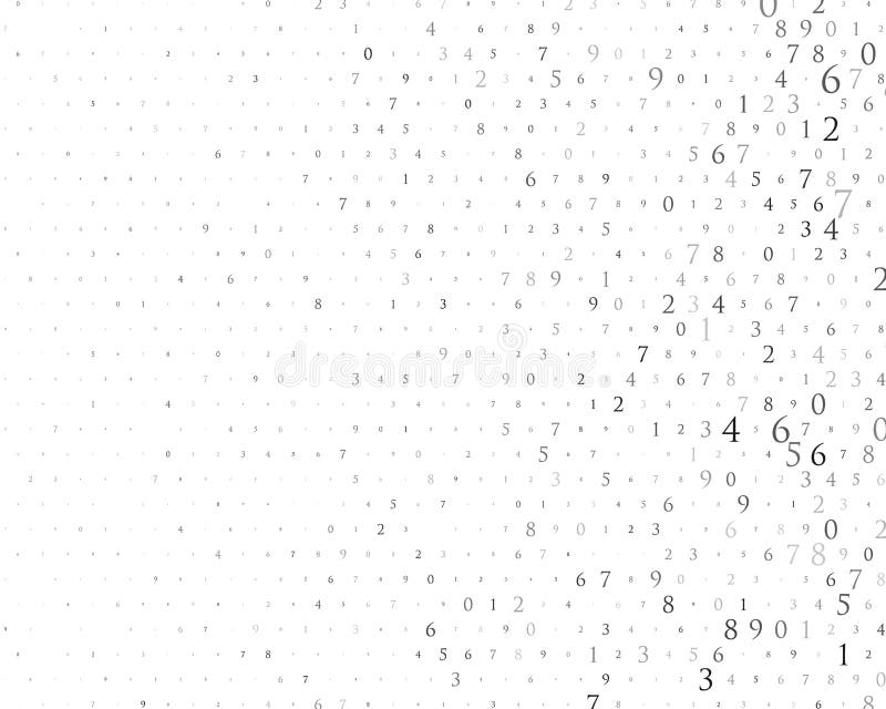 Random Numbers 0 and 9. Background in a Matrix Style. Binary Code Pattern with Digits on Screen ...