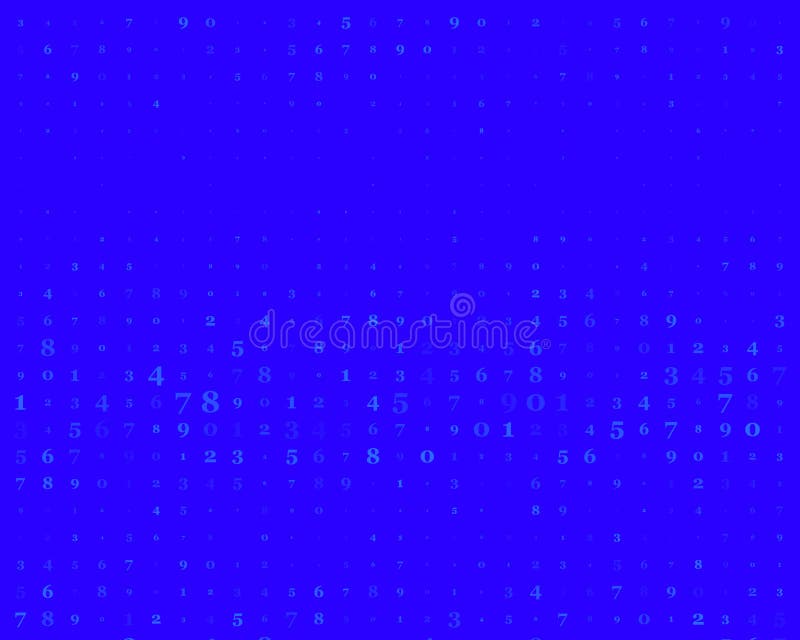 Random Numbers 0 And 9 Background In A Matrix Style Binary Code Pattern With Digits On Screen
