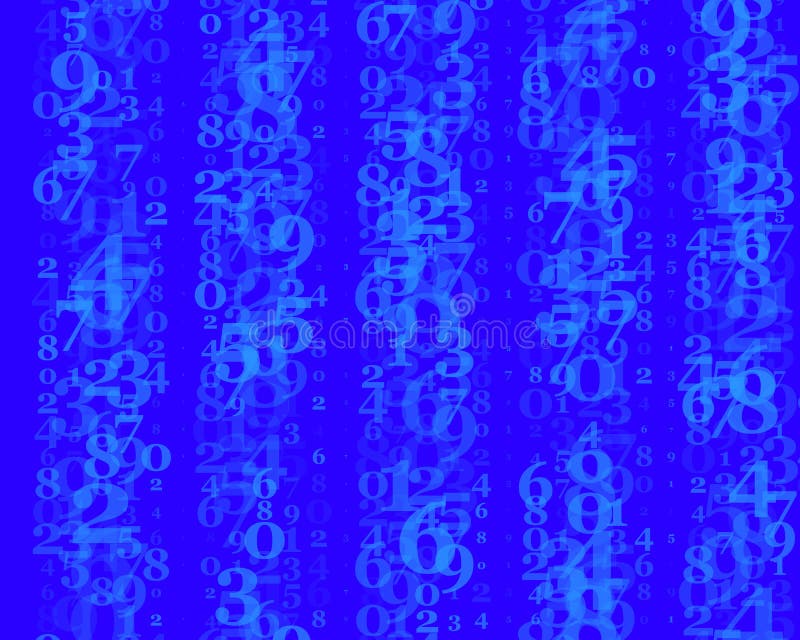 Random Numbers 0 And 9 Background In A Matrix Style Binary Code Pattern With Digits On Screen
