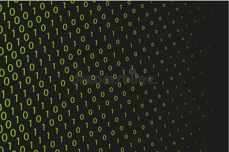 Random Numbers 0 And 1 Background In A Matrix Style Stock Vector