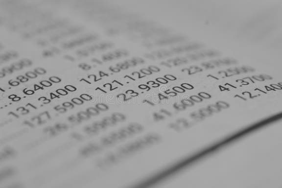 Random Numbers are Displayed on a Spreadsheet, Organized in Columns and ...