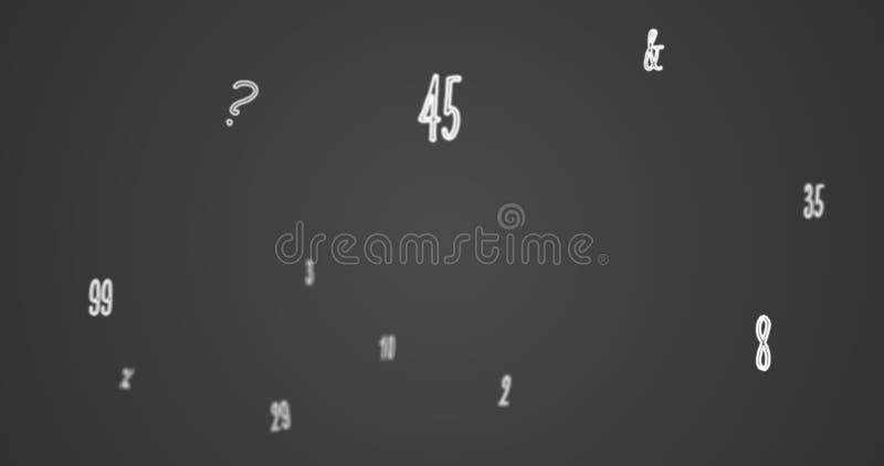 Random Numbers, Figures, and Symbols Floating Away in a Vast Empty ...