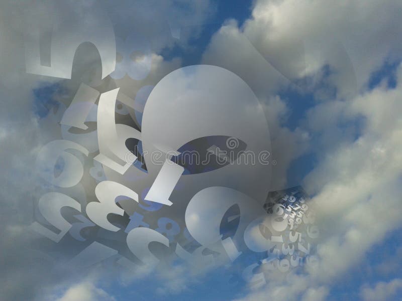 Random Numbers Generated Cloud Background Illustration Stock ...