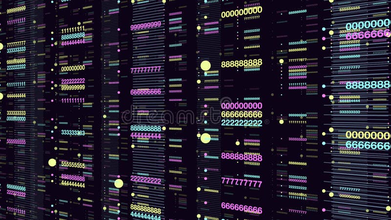 Random Numbers Pattern in Rows on Dark Space Stock Footage - Video of ...