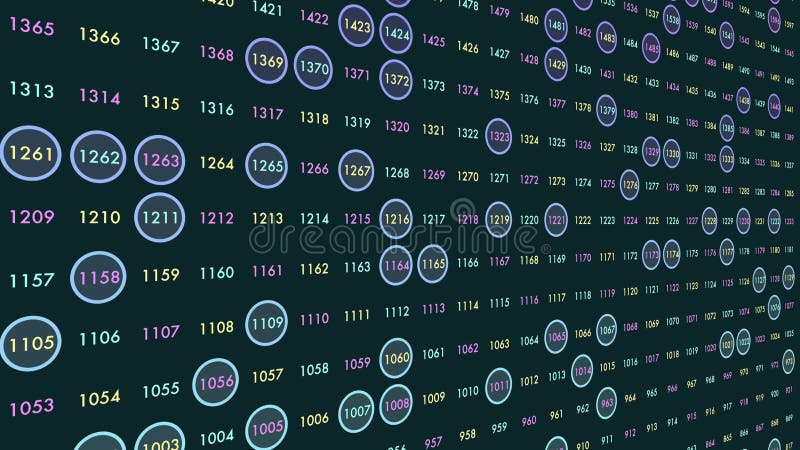 Random Numbers Pattern in Rows on Dark Space Stock Video - Video of ...