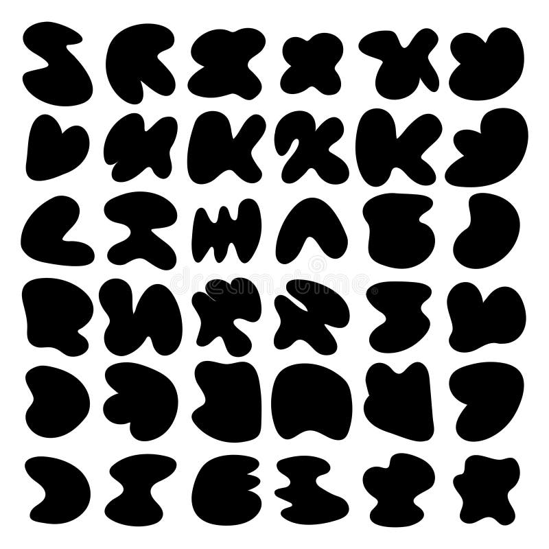 Random Organic Round Spot Blob Pebble Shape Set. Collection of Abstract ...