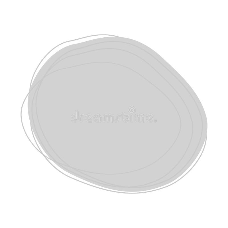 Random Oval Spot with Curve Strokes in Grayscale. Abstract Organic ...