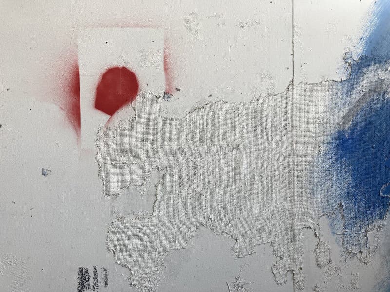 Random Paint Marks Left on a Section of Wall in an Art Studio Stock ...