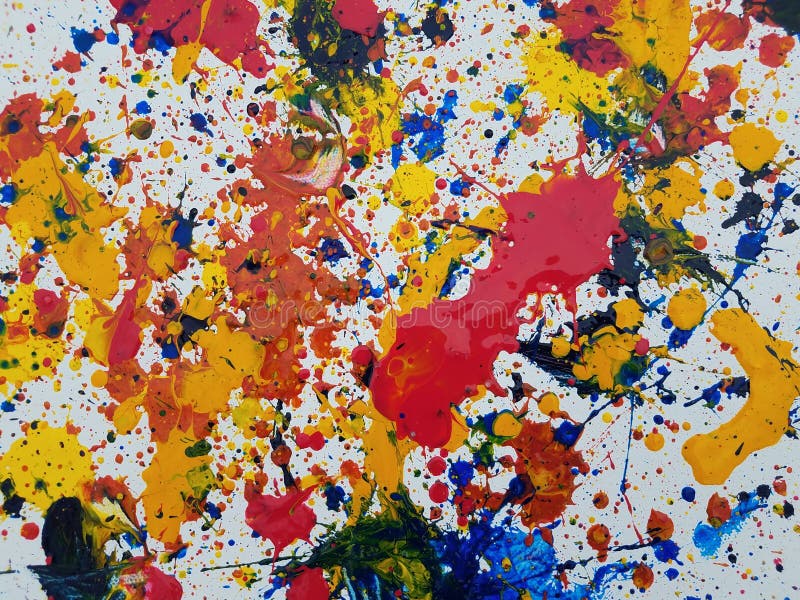 Random Paint Splatter on a White Surface Stock Photo - Image of ...